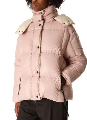 Moncler High Neck Down Jacket With Long Sleeves And Hidden Closures