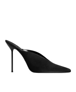 Paris Texas Pointed-toe Suede Mules - Black