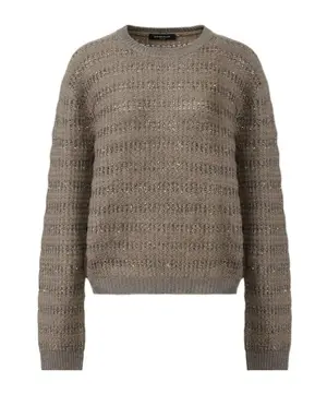 Fabiana Filippi Platinum And Mohair Sweater With Sequined Stripes