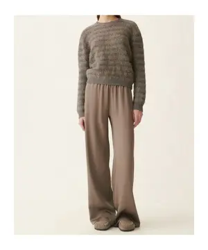 Fabiana Filippi Platinum And Mohair Sweater With Sequined Stripes