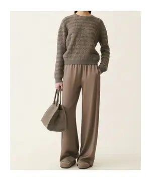 Fabiana Filippi Platinum And Mohair Sweater With Sequined Stripes