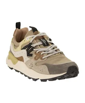 FLOWER MOUNTAIN Yamano 3 Sneakers In Suede And Technical Fabric - Nude