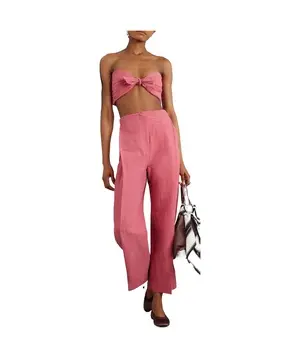 Tove Sleeveless Tie-front Cropped Top