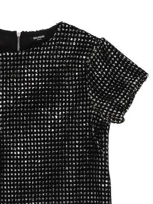 Balmain Sequin-embellished Short-sleeve Dress