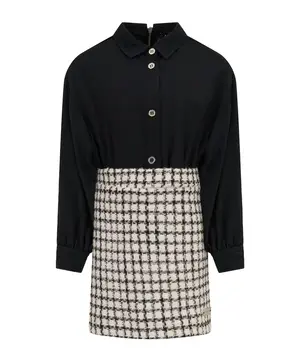 Balmain Collared Long-sleeved Dress
