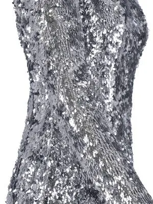 Balmain Sequin High Neck Mini Dress