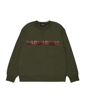 Dsquared2 Logo Patch Crew Neck Sweater - Green