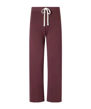 JAMES PERSE Cropped Cotton-terry Wide-leg Track Pants