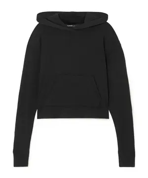 JAMES PERSE Cropped Cotton-jersey Hoodie