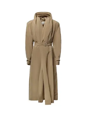 Magda Butrym Belted Hooded Coat - Beige