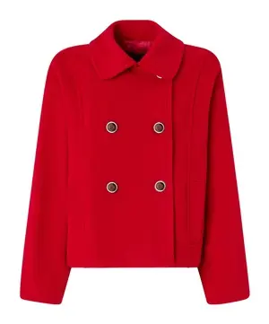 Pinko Cropped Double-breasted Coat - Red