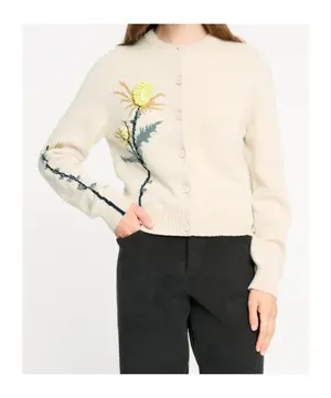 BARRIE Thistle-motif Cashmere Cardigan