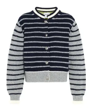 BARRIE Striped Chunky-knit Cardigan