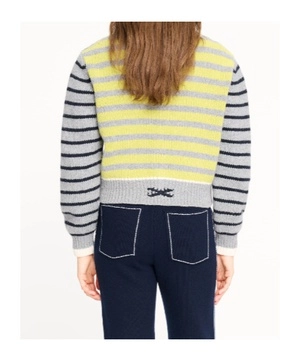 BARRIE Striped Chunky-knit Cardigan