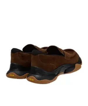 Camper Suede Round Toe Loafers With Penny Strap