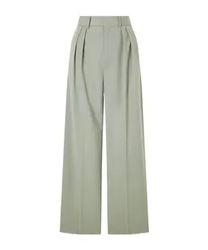 KALLMEYER Aiden Pleated Grain De Poudre Straight-leg Pants