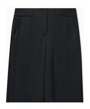 Giorgio Armani Silk Satin Palazzo Trousers With Rhinestone Trim - Black