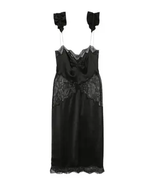 Attico Lace-trim Ruffled Midi Dress