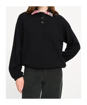 BARRIE Contrast-collar Cashmere Sweater