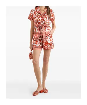 Dolce & Gabbana Majolica-print Silk Bermuda - Multi-color