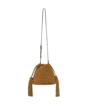 Etro Mini Suede Kalispera Bag With Patch And Tassels