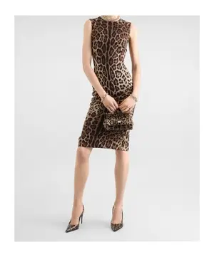 Dolce & Gabbana Leo-print Charmeuse Dress