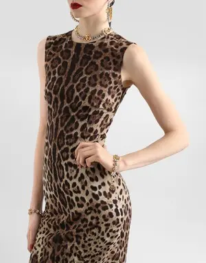 Dolce & Gabbana Charmeuse Dress - Leopard Print