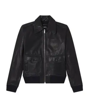 A.p.c. Short Leather Jacket - Black