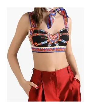 Dolce & Gabbana Carretto-print Charmeuse Top