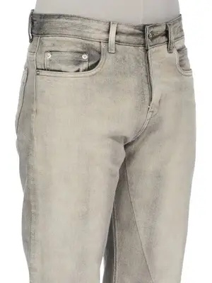 Rick Owens Fog Cut Faded-effect Jeans - Nude