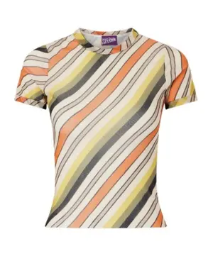 JEAN PAUL GAULTIER Striped Mesh Top