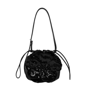 ROTATE BY BIRGER CHRISTENSEN Drawstring Shoulder Bag - Black