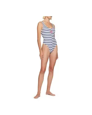 JEAN PAUL GAULTIER Striped One-piece Swimsuit - White