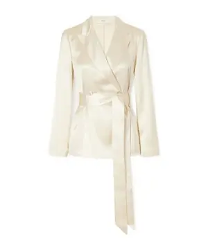 JOSEPH Belted Silk-satin Jacket