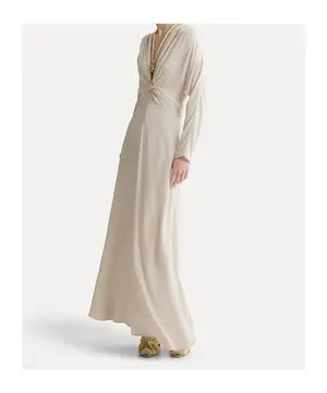 FORTE_FORTE Silkblend Marocaine Longsleeved Maxi Dress