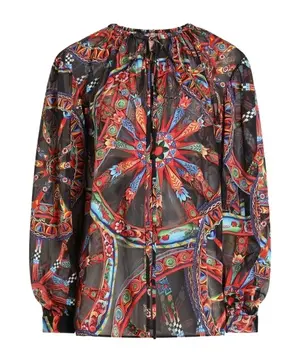 Dolce & Gabbana Carretto-printed Twill Boatneck Top - Multicolour