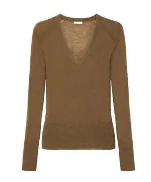 JOSEPH Joseph Lightweight Cashmere V-Neck Sweater Green