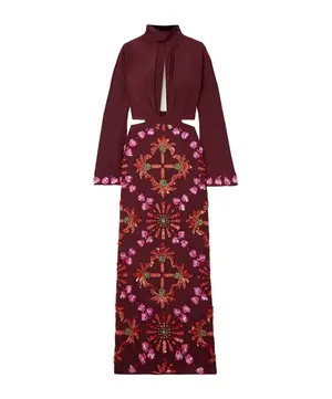 Johanna Ortiz Sequin-embellished Cutout Silk Maxi Dress