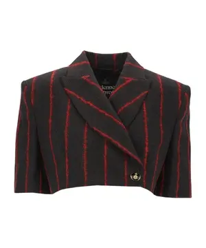 VIVIENNE WESTWOOD Cropped Stripe Blazer - Black