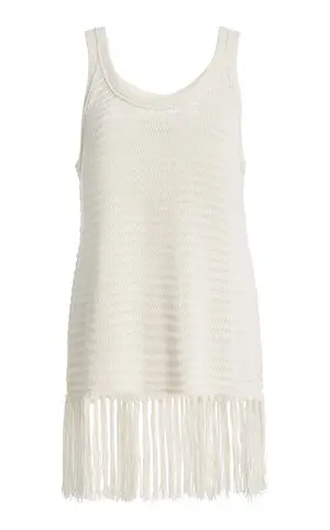 ZULU & ZEPHYR Exclusive Crochet Knit Tank Top - White