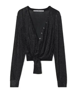 Alexander Wang Knotted Deep V-neck Cardigan