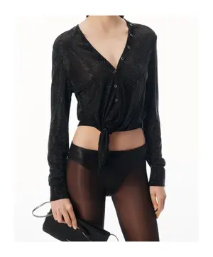 Alexander Wang Knotted Deep V-neck Cardigan
