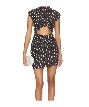 Cult Gaia Polka-dot Pleated Dress