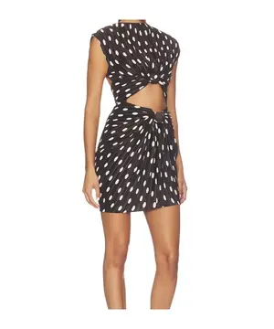 Cult Gaia Polka-dot Pleated Dress