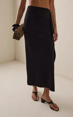 HOUSE OF DAGMAR Draped Knit Midi Skirt