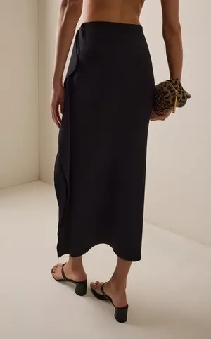 HOUSE OF DAGMAR Draped Knit Midi Skirt
