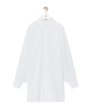 Loewe Cotton Shirt Dress With Embroidered Logo