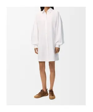 Loewe Cotton Shirt Dress With Embroidered Logo