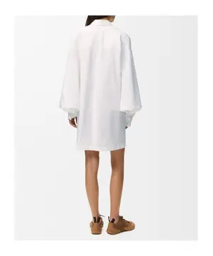 Loewe Cotton Shirt Dress With Embroidered Logo