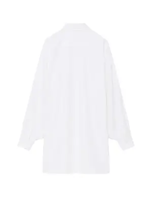 Loewe Cotton Shirt Dress With Embroidered Logo - White